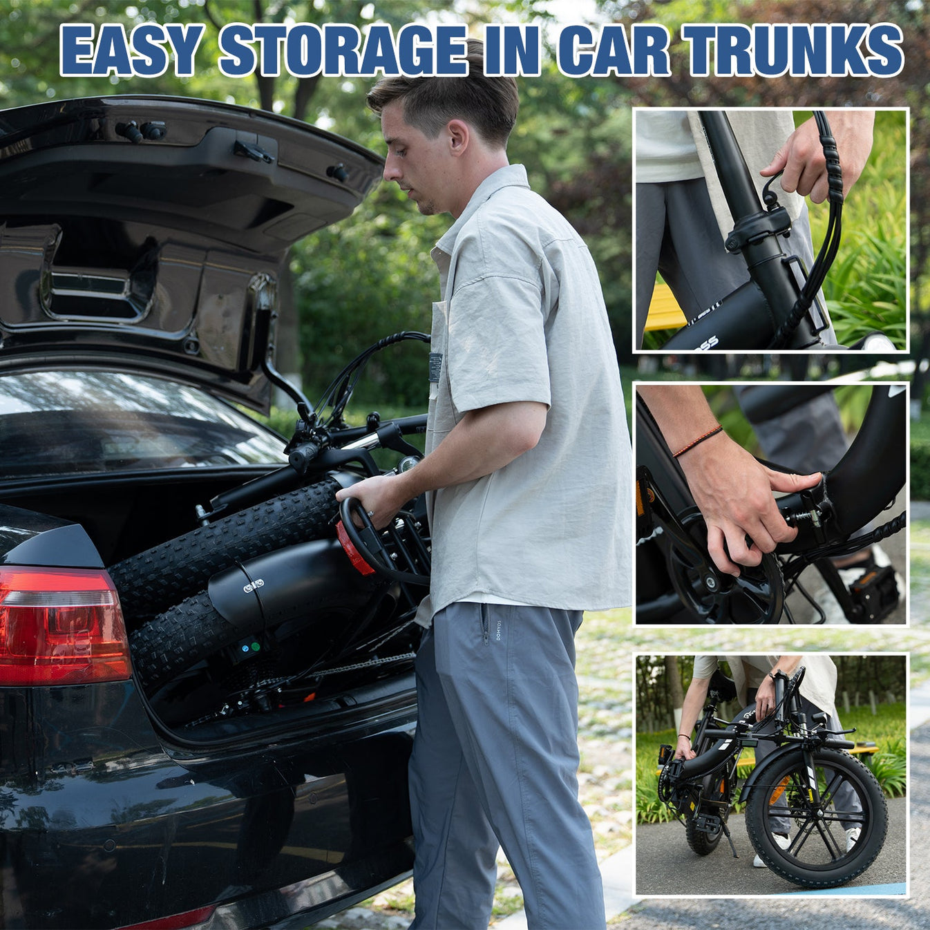 EVERCROSS EK6 Foldable Electric Mountain Bike – 20" Fat Tire – ca ...